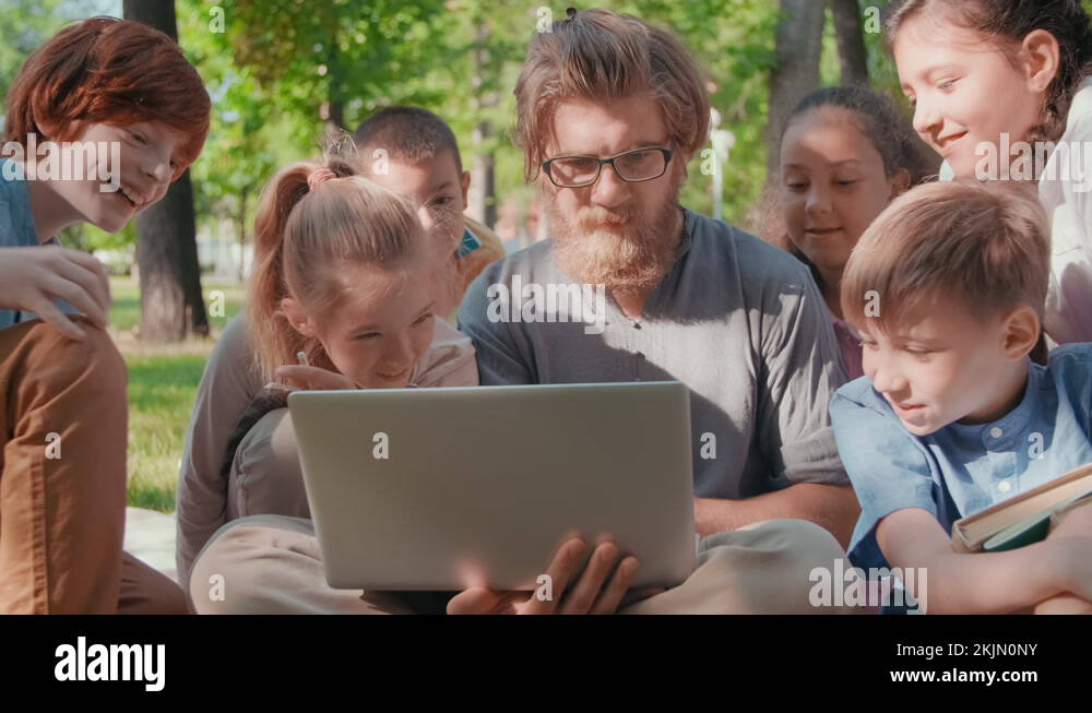 Elementary school students looking laptop Stock Videos & Footage - HD ...