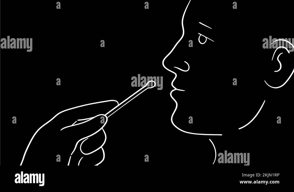 Doctor Performing Nasopharyngeal Swab Test for Covid-19 Drawing 2D ...