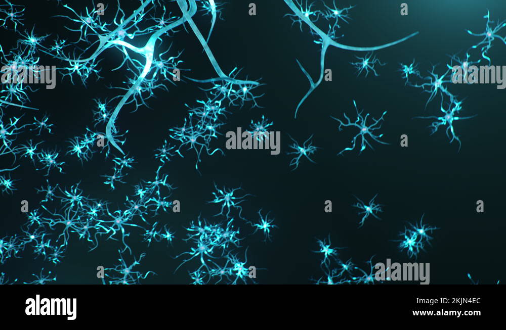Animation neurons in the brain.Synapse and Neuron cells sending ...