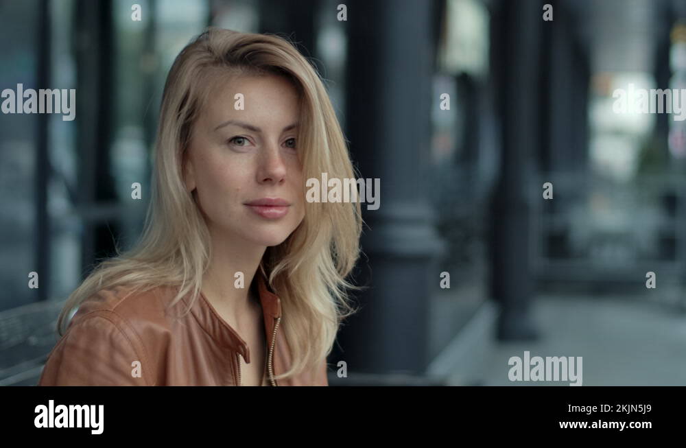 Young 30s Modern Attractive Woman Portrait Looking at City Street ...