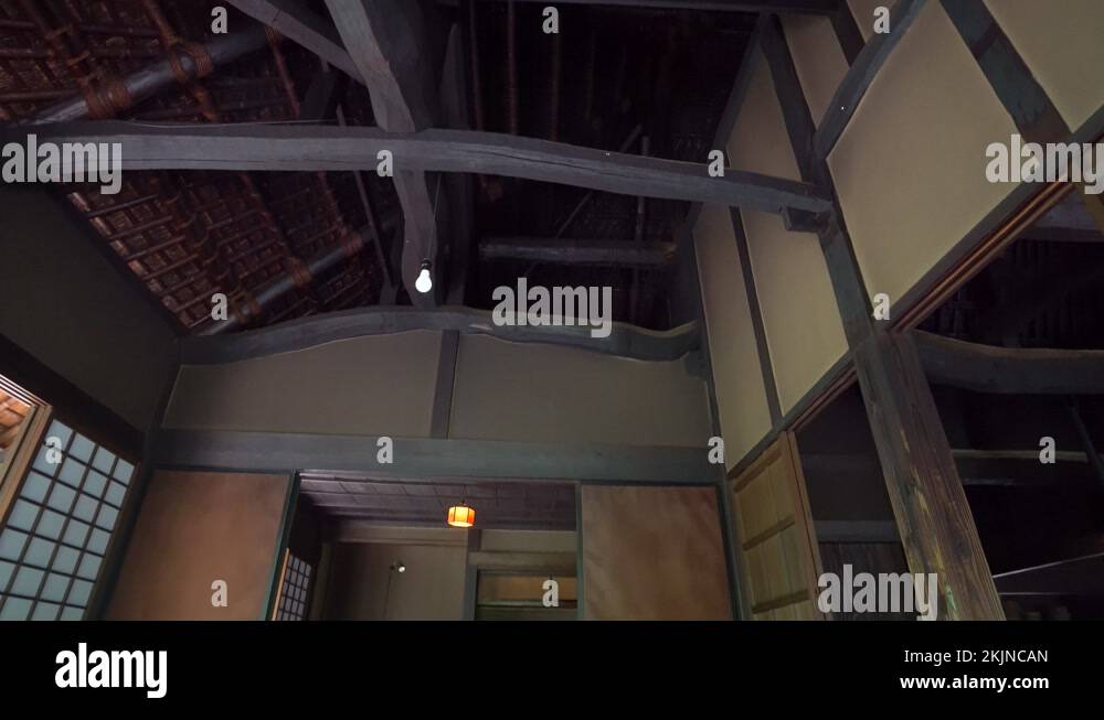 Inside part, with its roof, of a traditional Japanese house from the Edo Stock Video Footage - Alamy