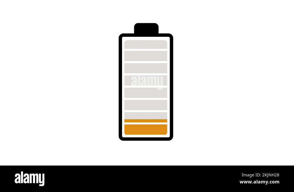 Battery Charging. White Screen With Animated Energy Fill Indicator ...