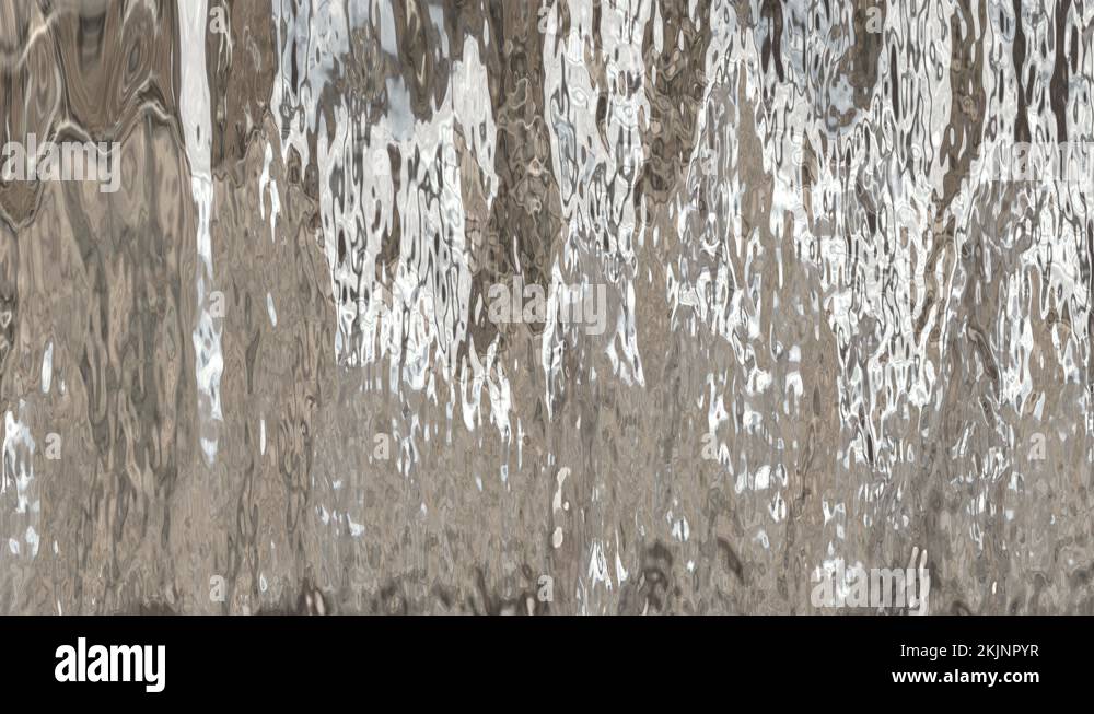 Animated flying over silver wall or floor - textured with bends and ...