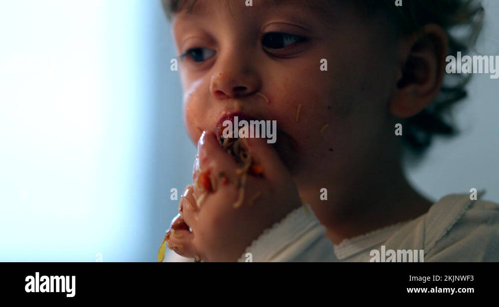 Boy child eating highchair messy mess Stock Videos & Footage - HD and ...