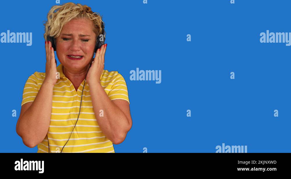 Emotional woman crying at chroma key background 7 Stock Video Footage ...