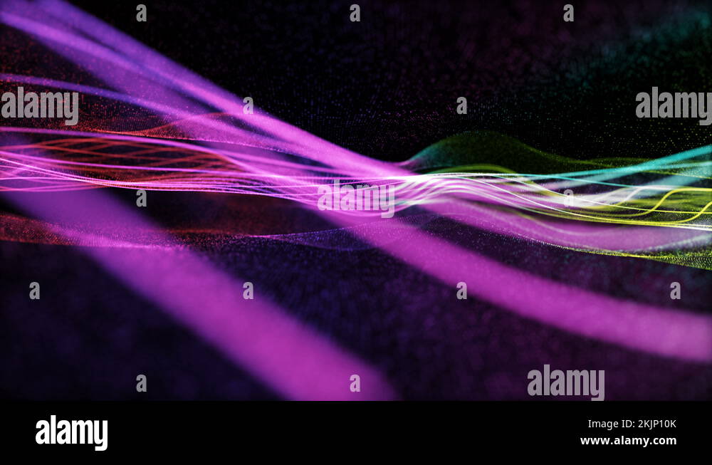 4k Neon waves. Wavy lines. Technology abstrat background. Rgb colors ...