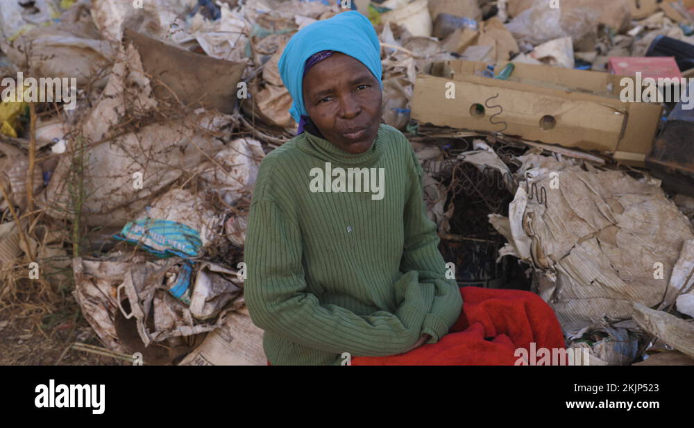 Face of poverty. Close-up portrait panning view of a Poor Black African ...