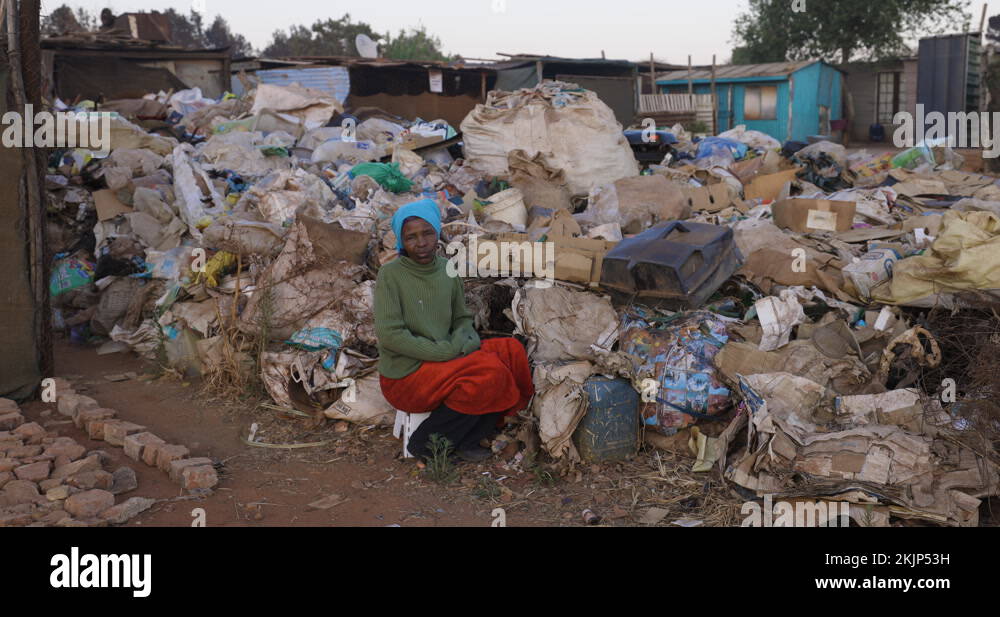 Face of poverty. Portrait panning view of a Poor Black African woman ...