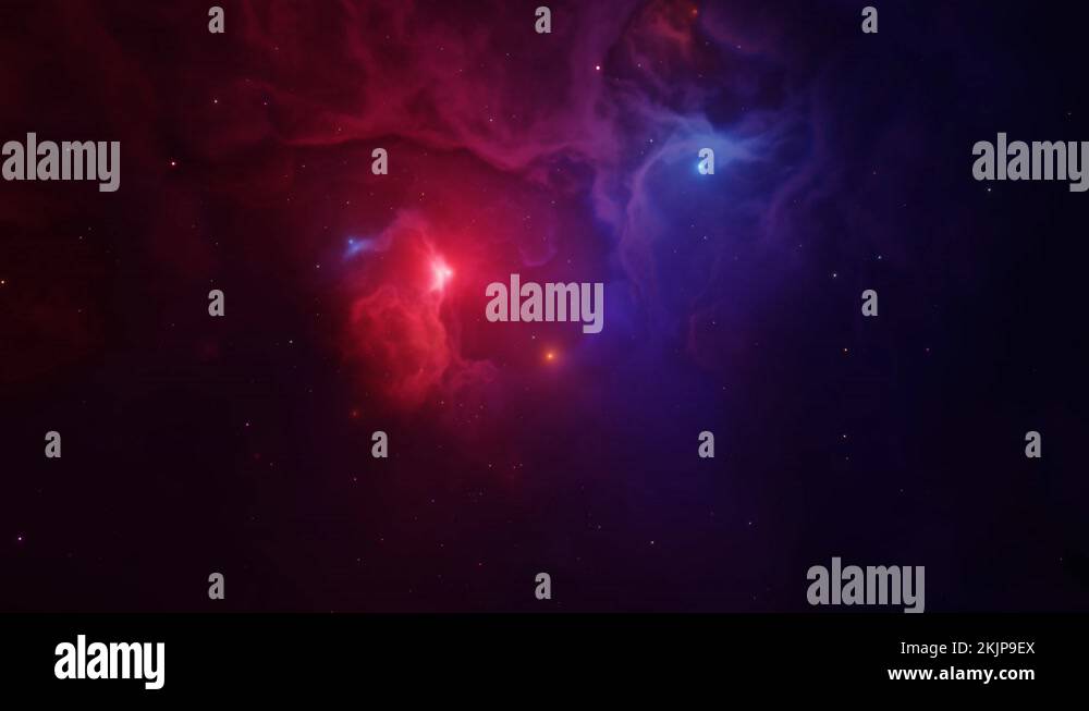 Space Nebula neon red-violet background. 4k video moving stars space ...