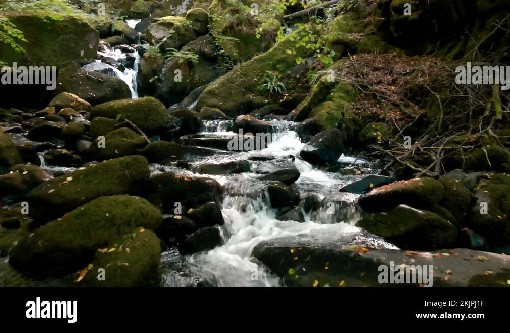 Cinematic Relaxing Waterfall, Arthog Falls, Snowdonia, North Wales ...