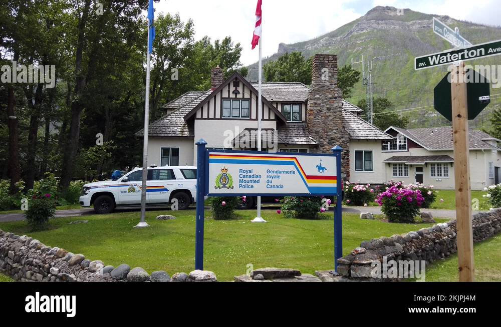 Royal Canadian Mounted Police station in Waterton, Alberta Stock Video ...