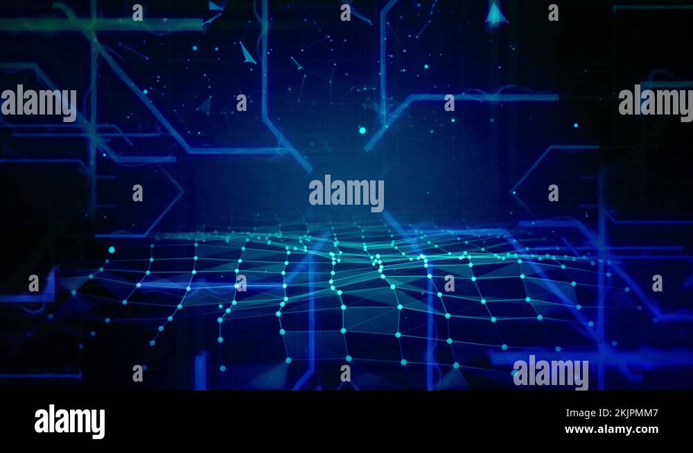 Abstract Blue Technology Network Background Stock Video Footage Alamy