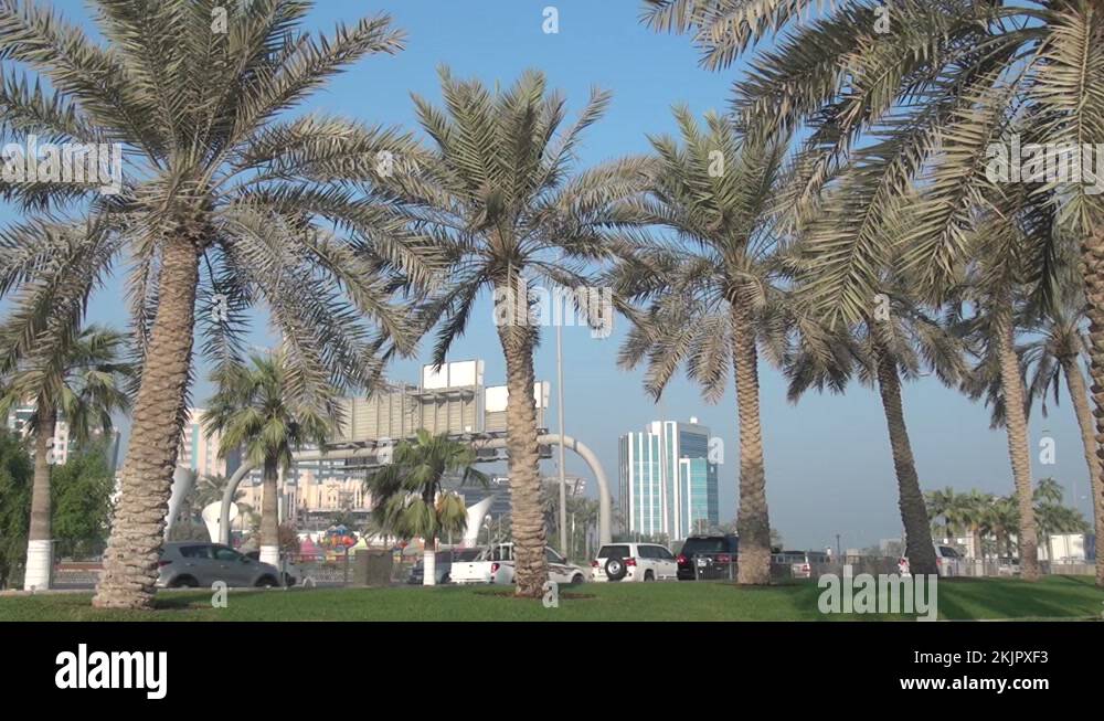 Summer day video of Doha city in Qatar Stock Video Footage - Alamy