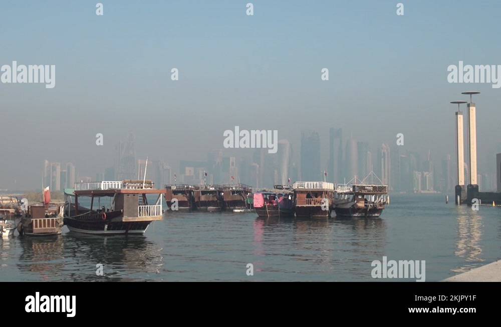 Summer day video of Doha city in Qatar Stock Video Footage - Alamy
