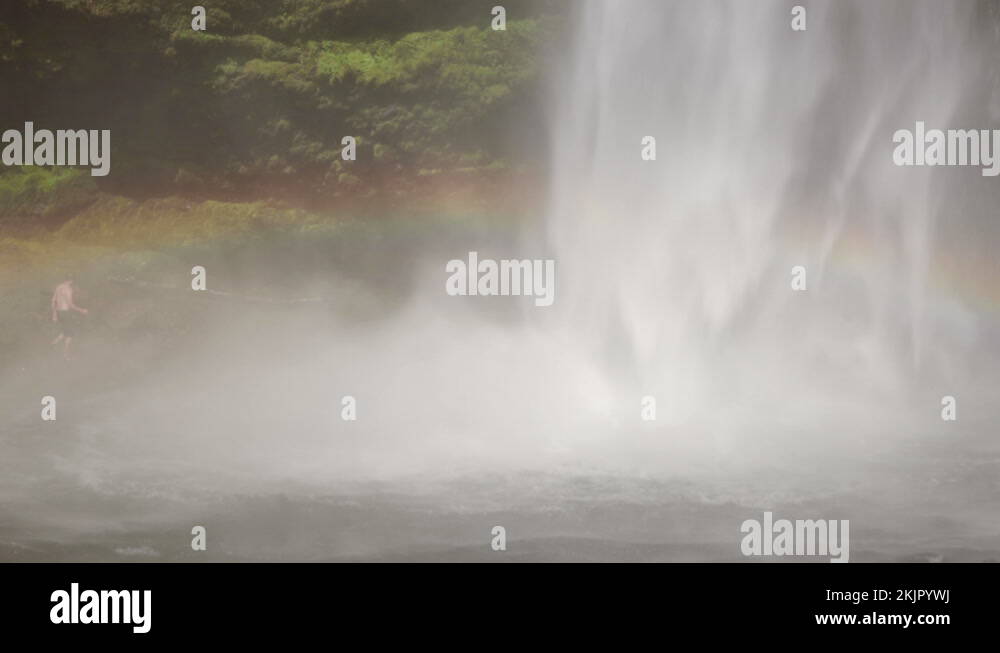 Salto las Cascadas falls at Languihue lake and Osorno Volcano, Puerto ...
