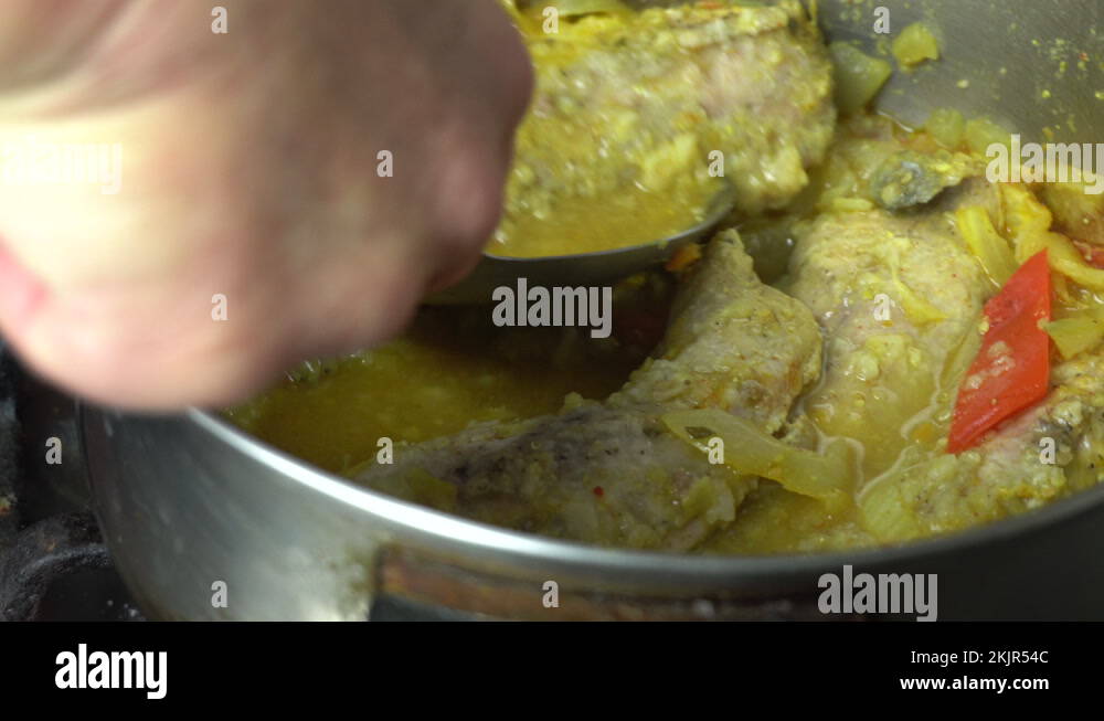 Closeup serving homemade sudado de pescado. Typical peruvian food Stock ...