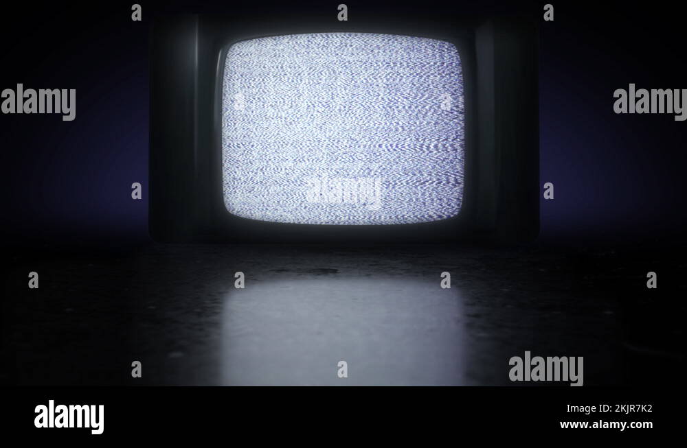 Vintage switch on, turn off television. Analog Static Noise texture ...
