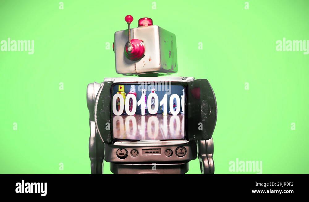 robot green screen code binary Stock Video Footage - Alamy