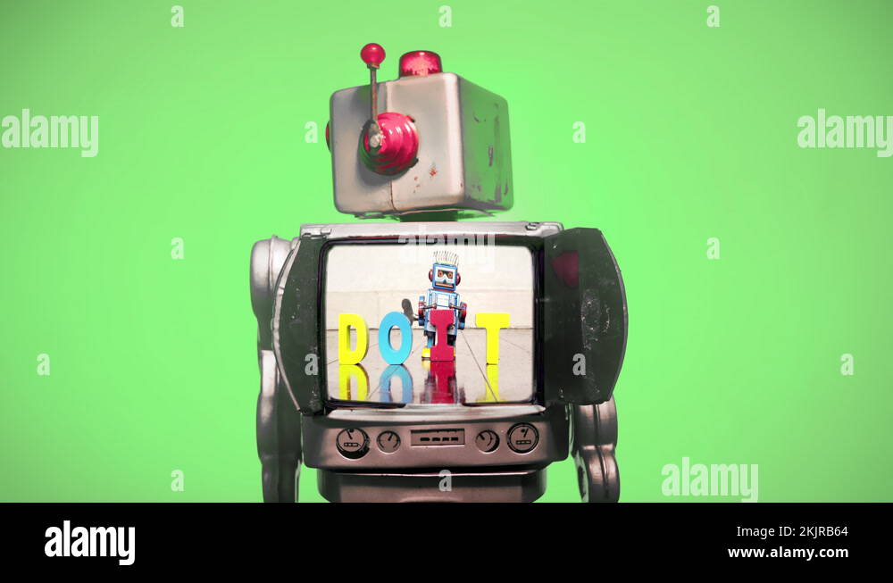 robot green screen dont do it Stock Video Footage - Alamy