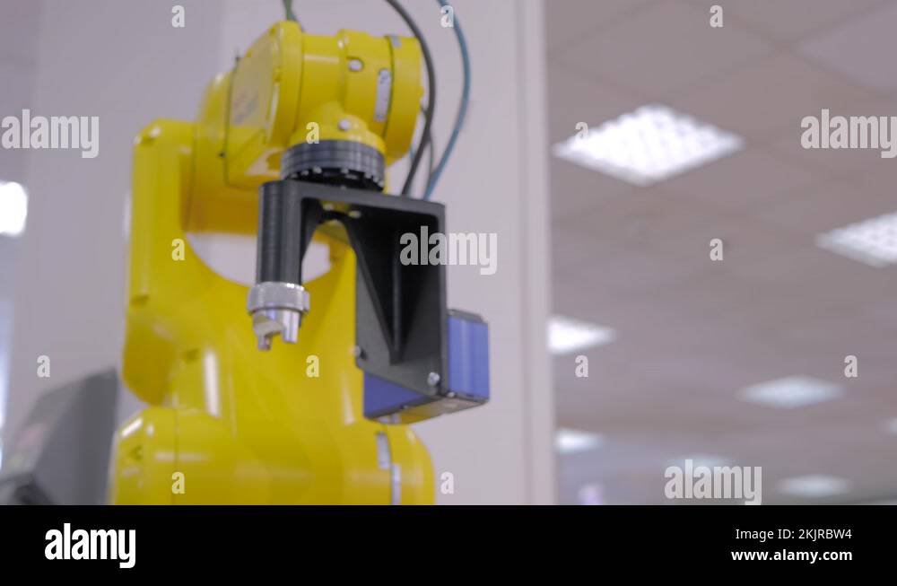 Industrial robotic arm manipulator with weld scanner Stock Video ...