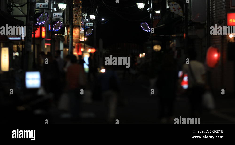 A night neon street at the downtown in Akabane Tokyo Stock Video ...