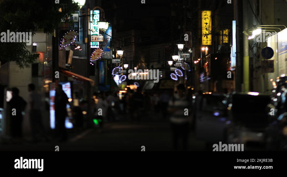 A night neon street at the downtown in Akabane Tokyo Stock Video ...