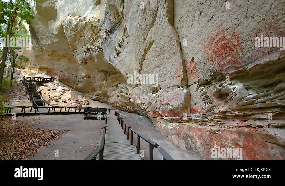 Cathedral Cave at Carnarvon Gorge. Walls have Indigenous engravings ...