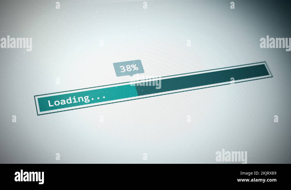 Downloading progress bar. Percent indicator. Blinking Loading text sign ...