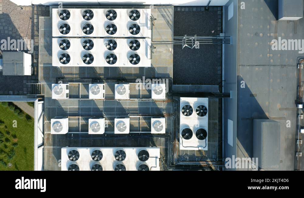 Ventilation and air conditioning systems installed on the rooftop ...