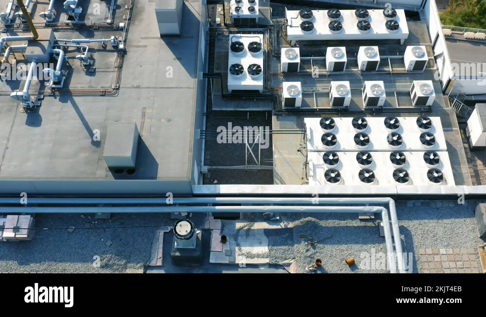 Ventilation and air conditioning systems installed on the rooftop ...