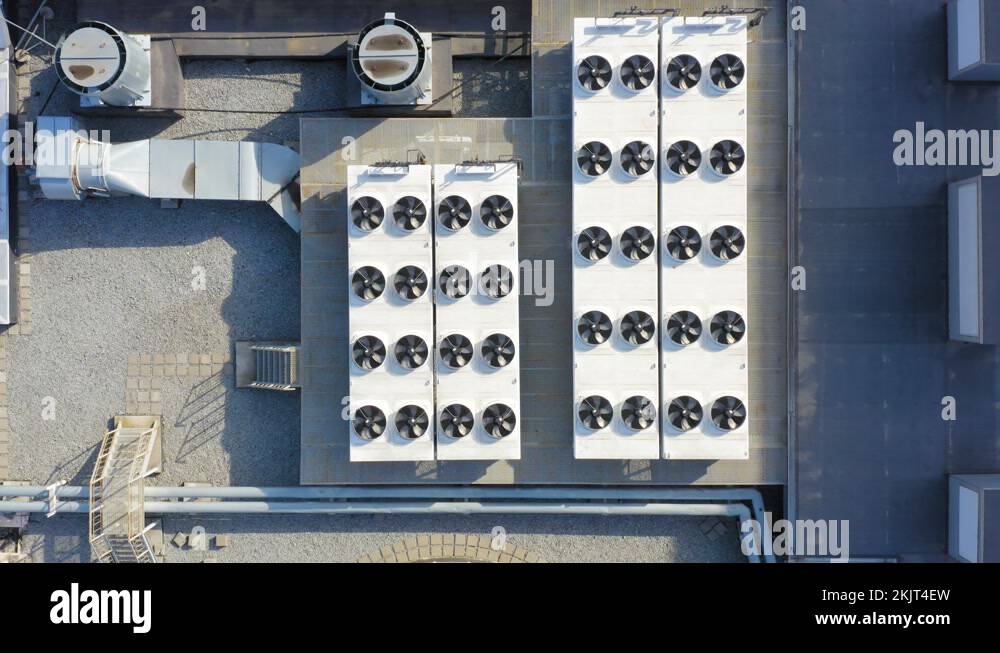 Ventilation and air conditioning systems installed on the rooftop ...