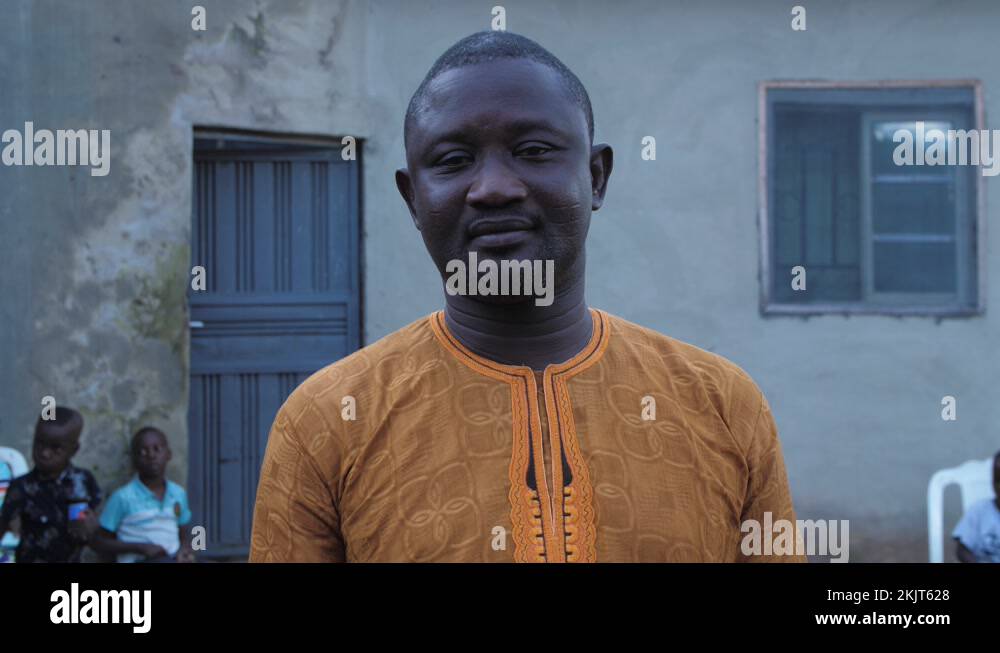 Portrait of Africa Man with traditional costume from nigeria west ...