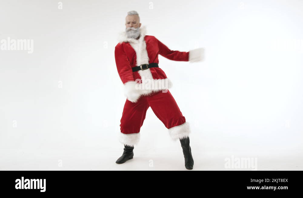 Active Santa Claus dance to fun energetic music, happy New Year, merry ...