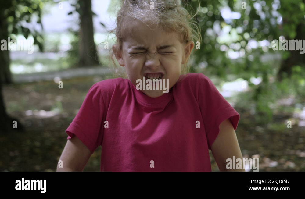 Child Shouting Loud. Portrait of Shocked, Angry and Emotional Little ...
