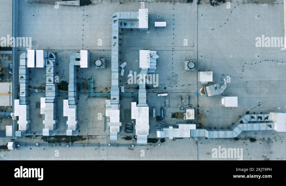 Ventilation and air conditioning systems installed on the rooftop ...