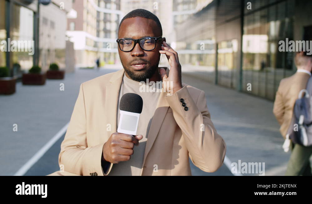 Black man male journalist reporter media Stock Videos & Footage - HD ...
