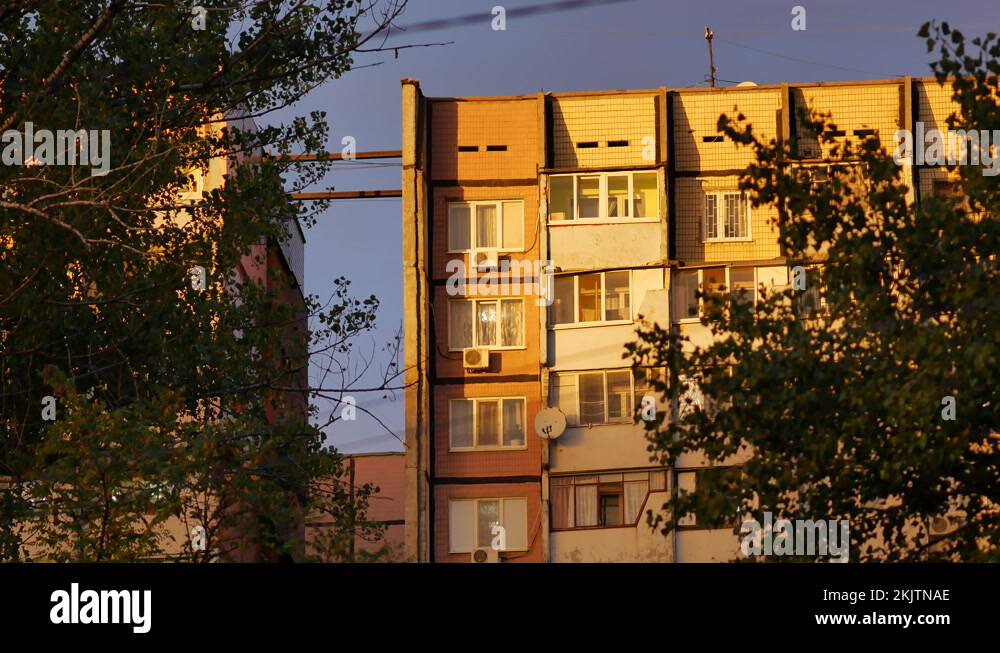 High rise building with orange facade Stock Videos & Footage - HD and ...