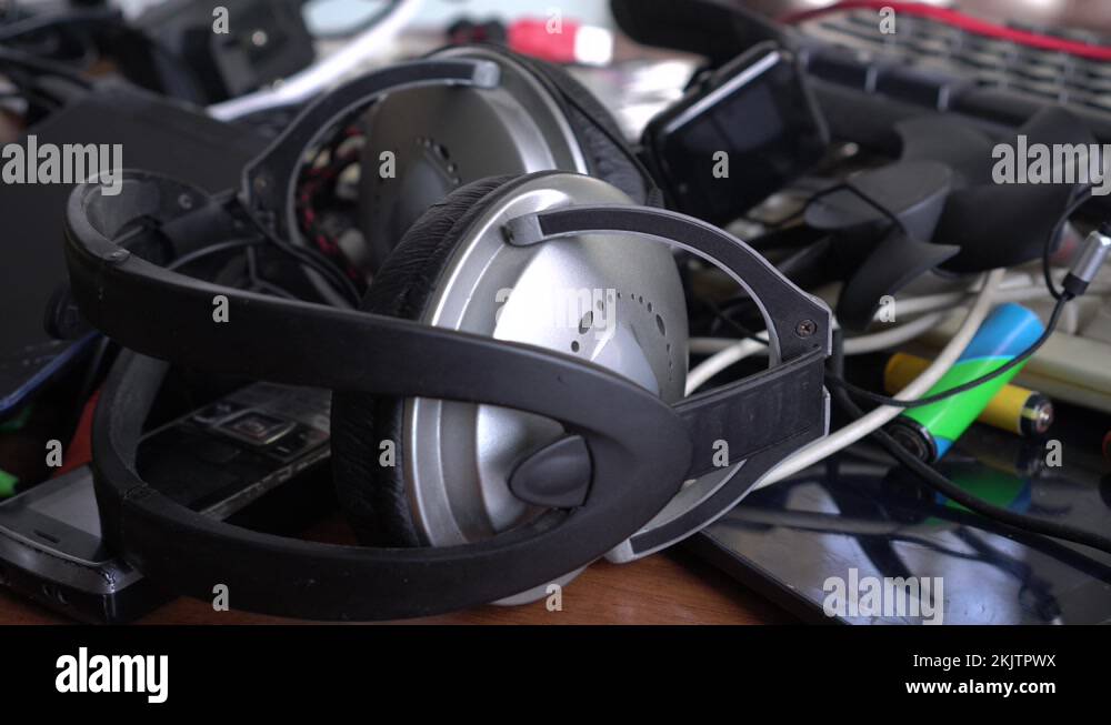 Discarded electrical or electronic devices. A pile of E-waste Stock ...