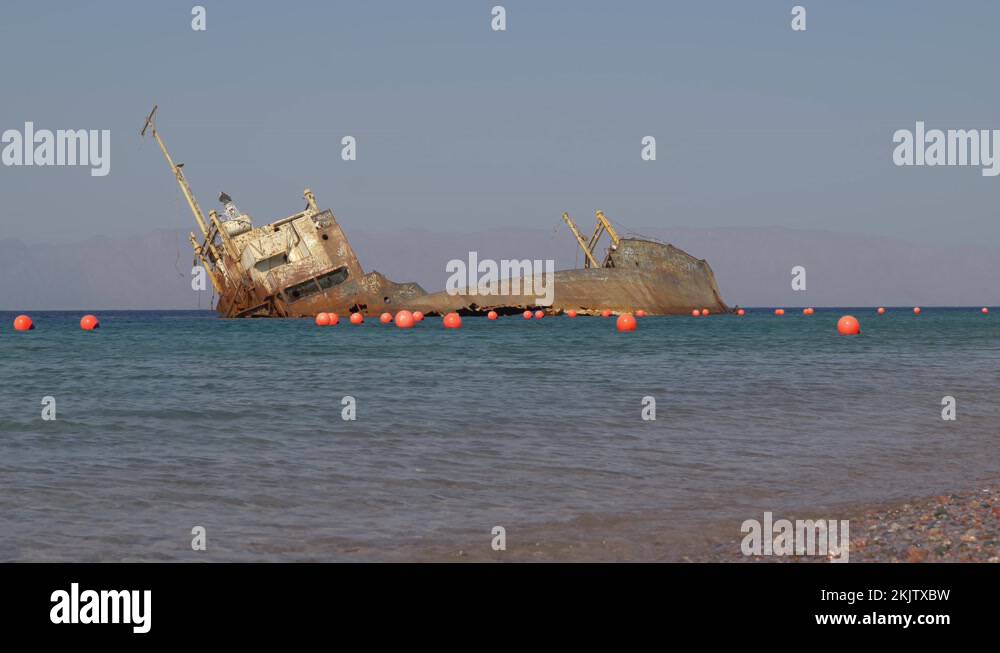 Shipwreck in the Gulf of Aqaba off the Saudi Arabian coast, Haql ...