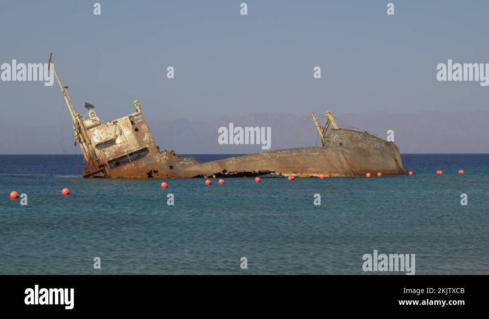 Shipwreck in the Gulf of Aqaba off the Saudi Arabian coast, Haql ...