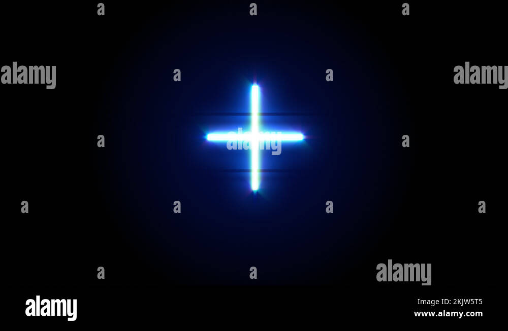 Neon Plus sign appear in center and disappear after some time. Loop ...