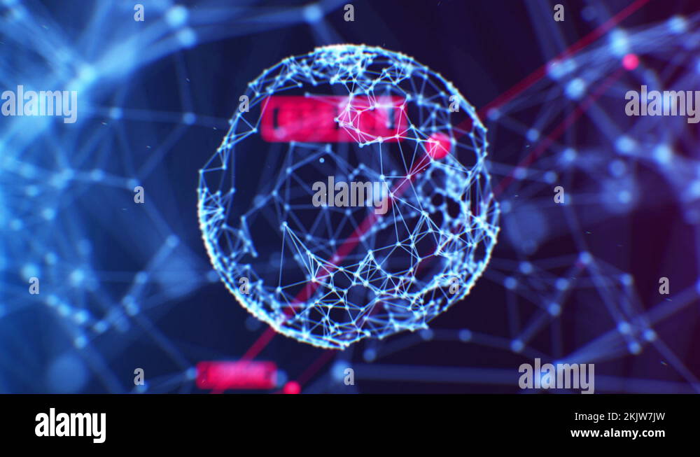 Network Growing Beautiful 3d Animation. Active Camera Movements Around the Grid Stock Video ...