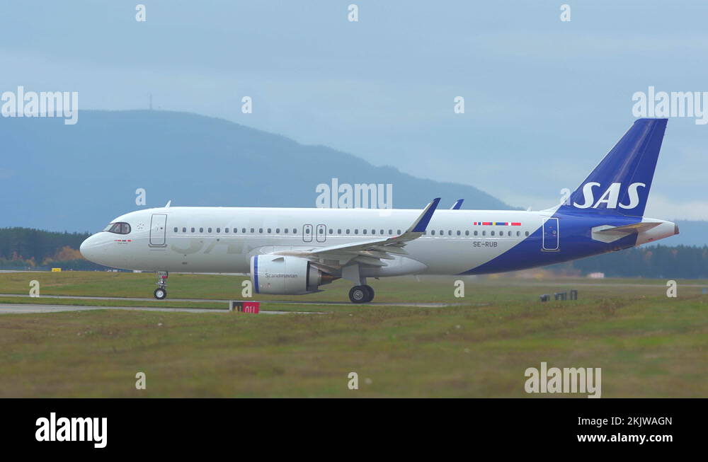 airplane sas airbus a320 neo on ground taxiing new livery side view ...