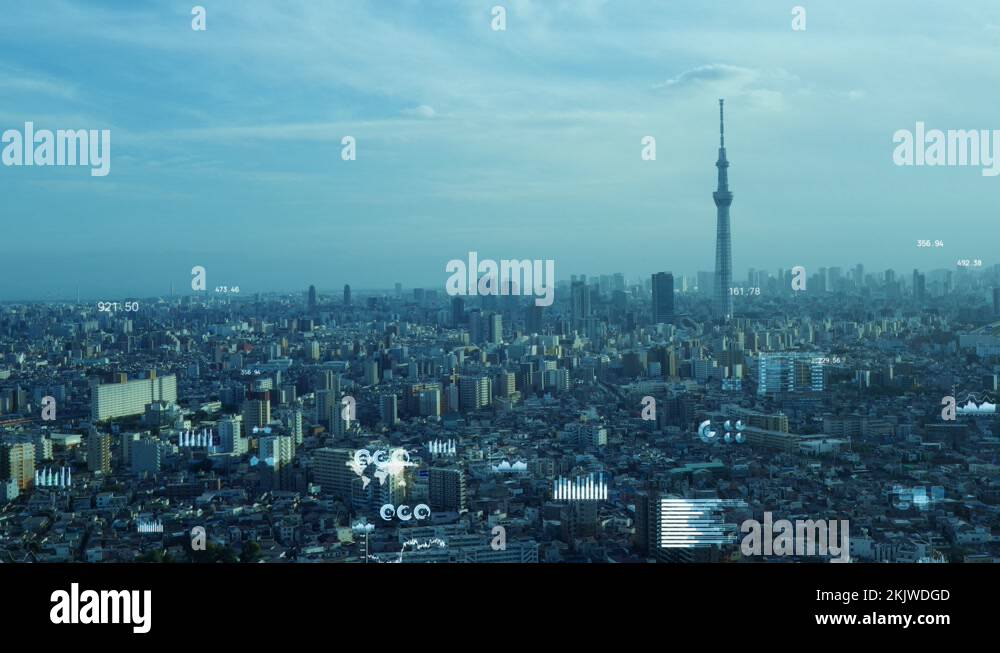 Smart city and communication network. Digital transformation. IoT ...