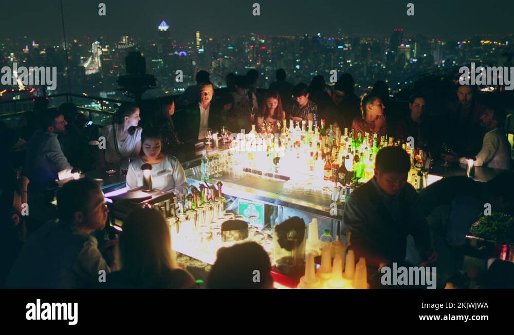 Thailand, people celebrate: roof pub Vertigo Rooftop, Moon Bar at ...
