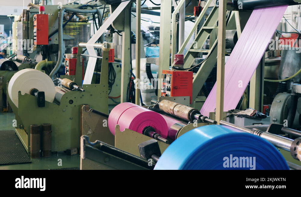 Automated plastic bag production process Stock Video Footage - Alamy
