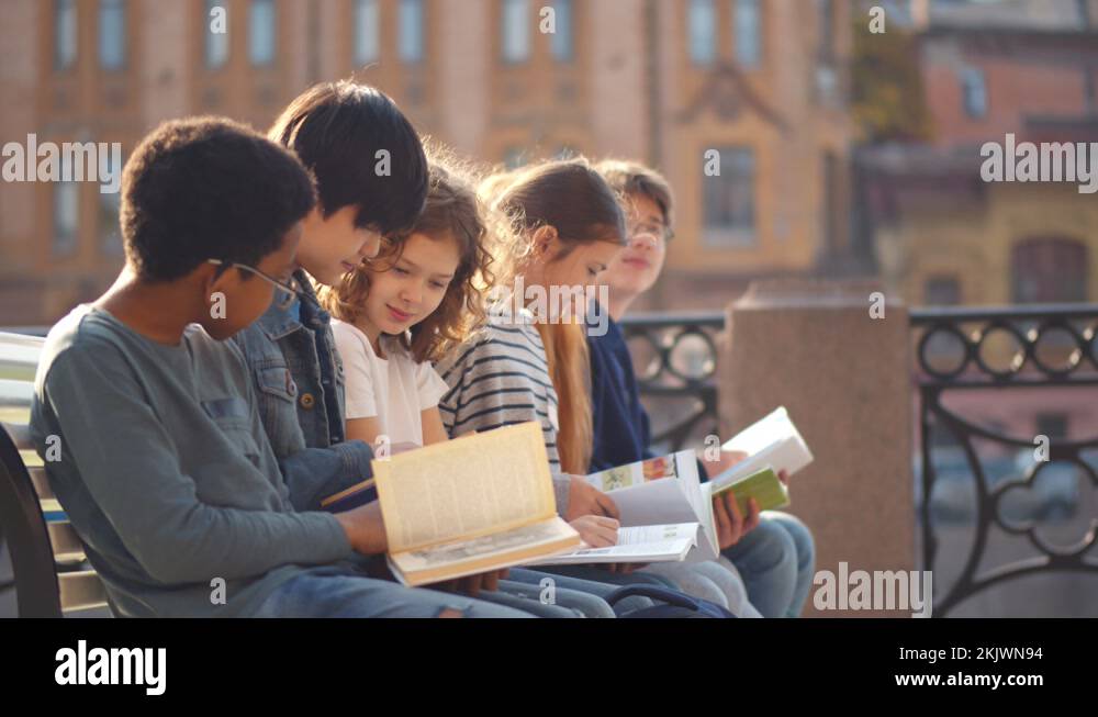 School children reading books Stock Videos & Footage - HD and 4K Video ...