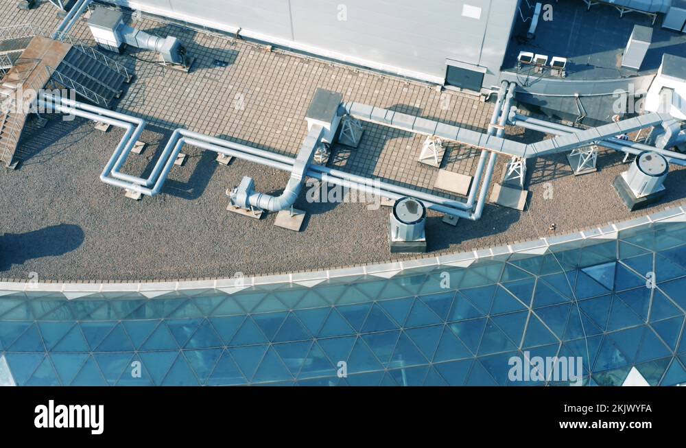 Ventilation and air conditioning systems installed on the rooftop ...