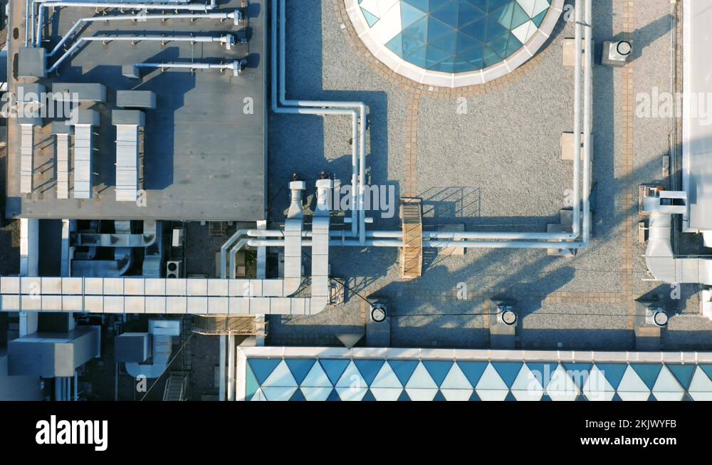 Ventilation and air conditioning systems installed on the rooftop ...