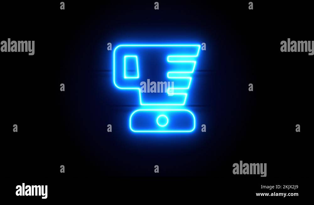 Blender neon sign appear in center and disappear after some time. Loop ...